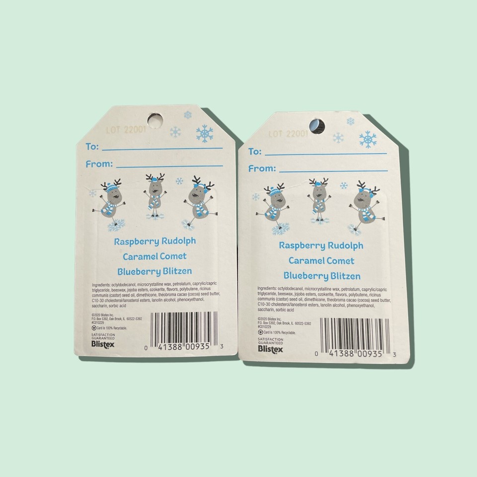 (6) Blistex (2) Raspberry Rudolph + (2) Caramel Comet + (2) Blueberry ...