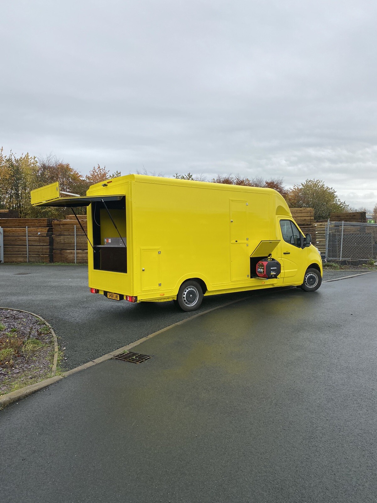 catering conversion low loader box van burger fish and chips promo ...