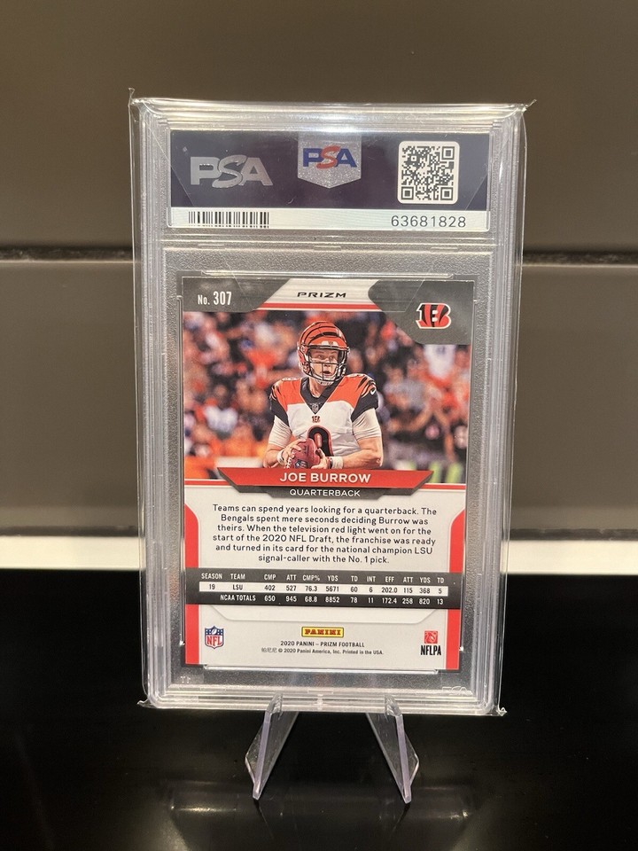 2020 Panini Prizm JOE BURROW RWB Red/White/Blue Rookie RC #307 Bengals ...