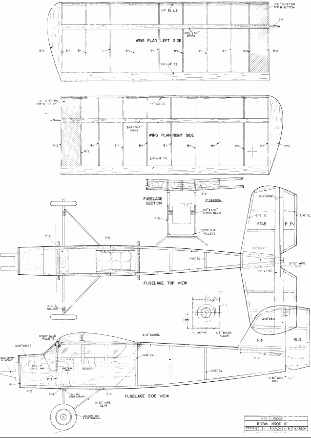 38-inch Robin Hood Vintage Free Flight Model Airplane Printed Plans | eBay