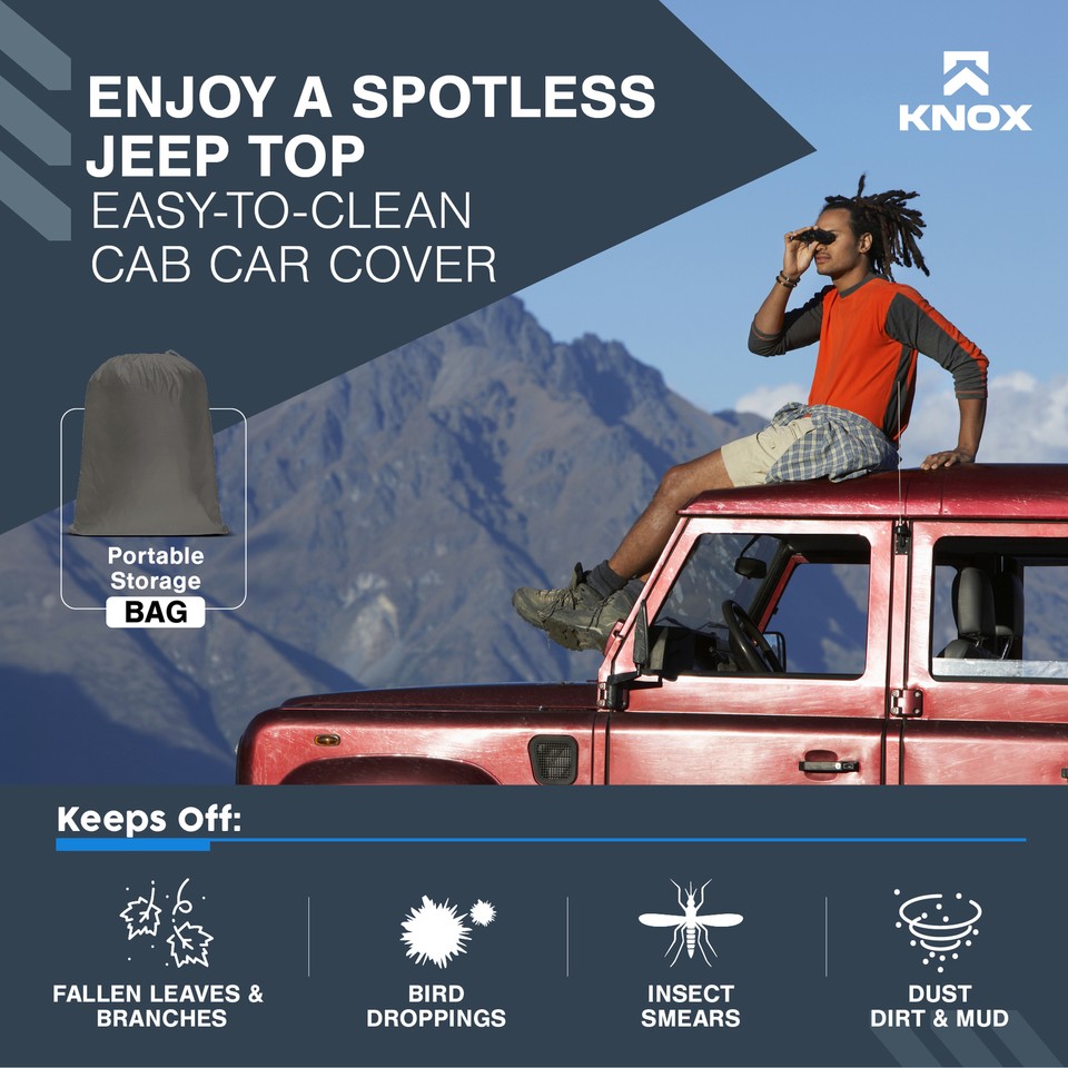 KNOX Cab Car Cover, Fits 1976–2006 Jeep Wrangler TJ, YJ, JK, Jeep CJ ...