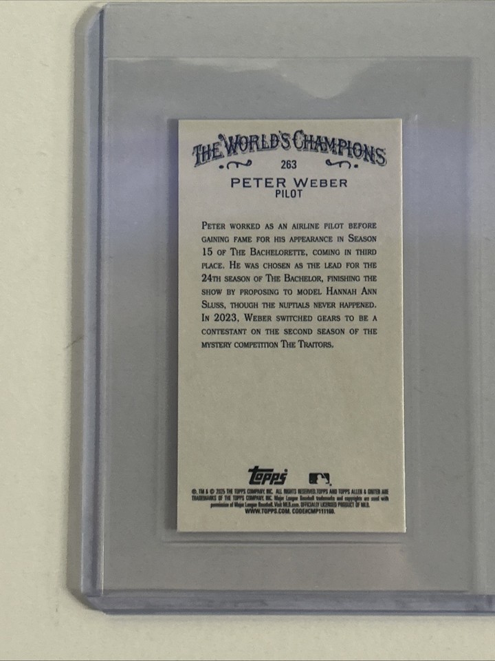 Peter Weber 2025 Allen And Ginter Gold Boarder Mini | eBay