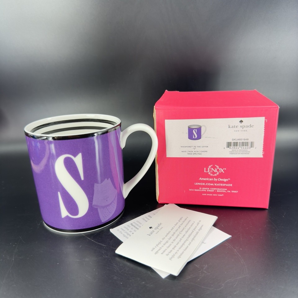 Lenox Kate Spade Wickford Letter Day Mug S Monogram Stripes Monogram 10 ...