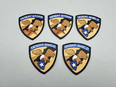 Set of 5 1991 Operation Desert Storm & Shield Cloth Patch Badges Eagle ...