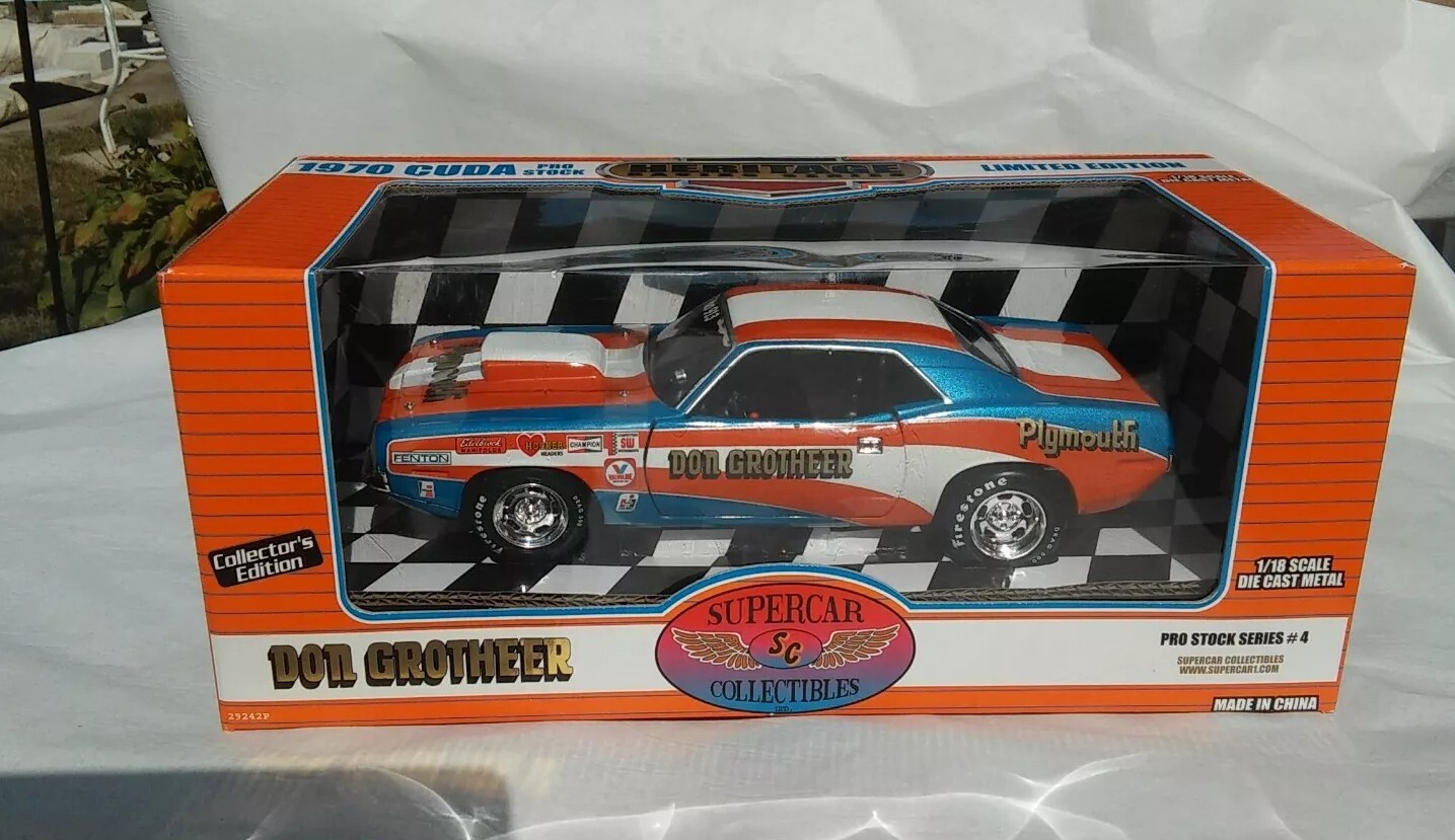 1970 CUDA Supercar Collectibles Don Grotheer 1:18 Scale ERTL Pro Stock ...
