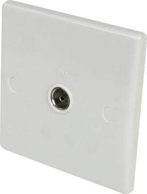 SINGLE TV COAXIAL AERIAL WALL SOCKET PLATE | eBay UK