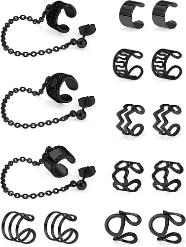 Ear Cuff Fake Lip Helix Cartilage Clip on Wrap Earrings Non Piercing ...