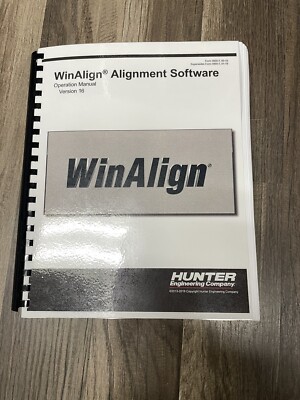 Hunter Engineering WinAlign Alignment Software Version 16 Manual | eBay