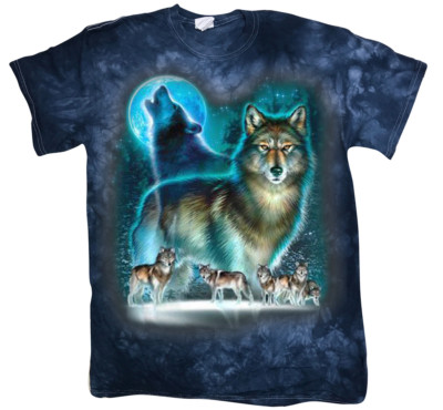 Men's Tie Dye T-shirt Wolves Wolf Pack Wolf Moon Design Graphic Tee ...