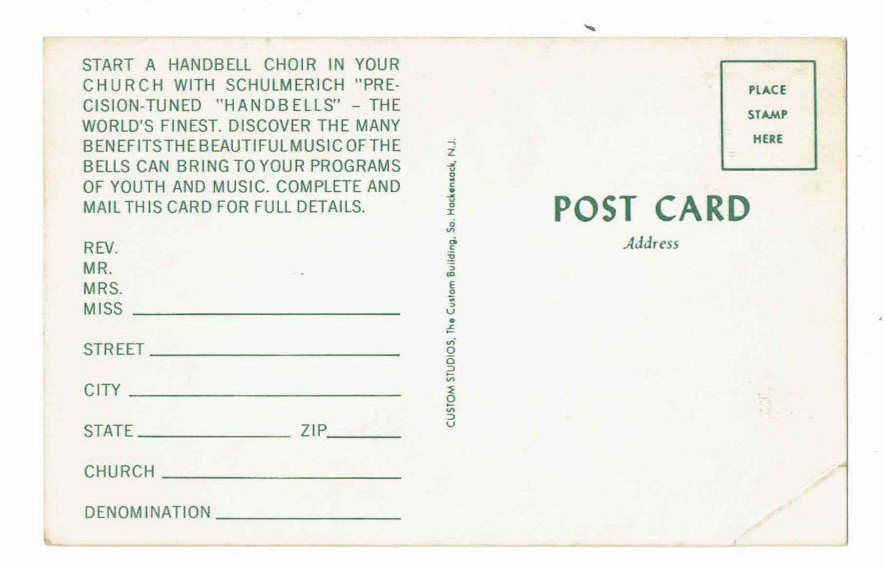 Handbell Church Choir Schulmerich Robes Pastor #Postcard | eBay