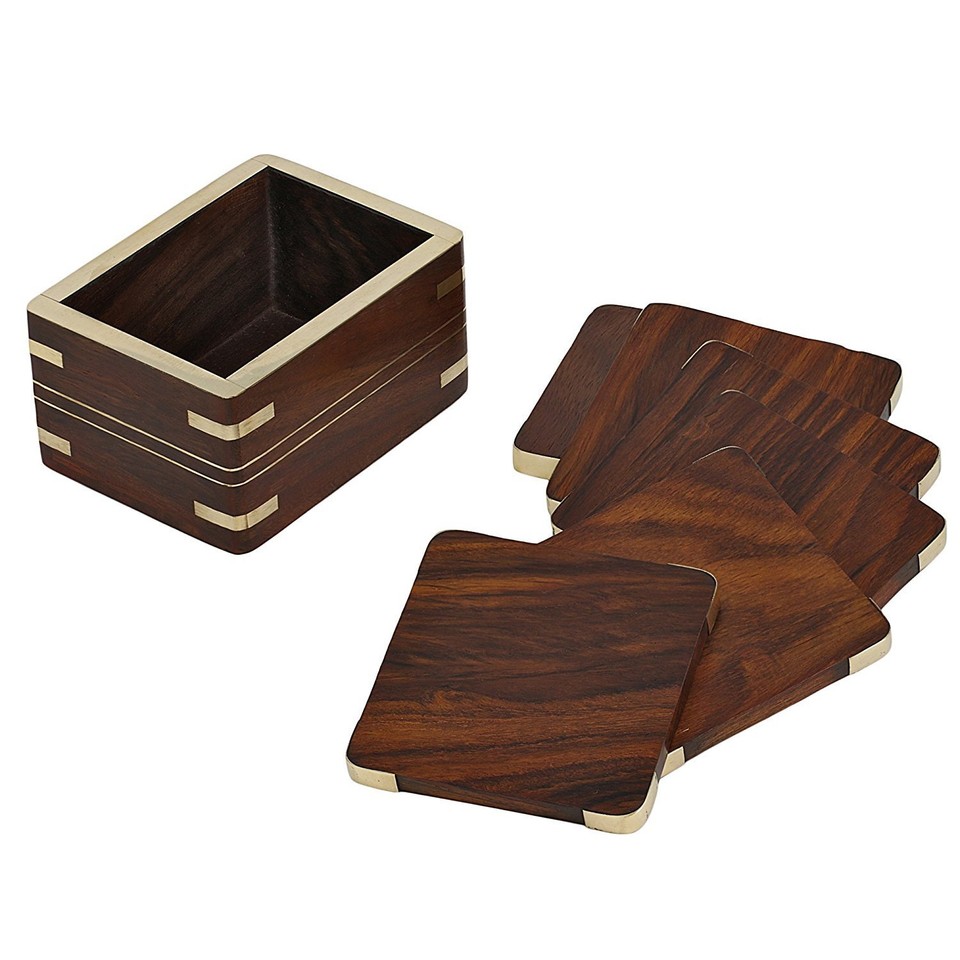 Wooden Drink Coasters Table Coaster for Tea Cups Coffee Mugs Beer Cans ...