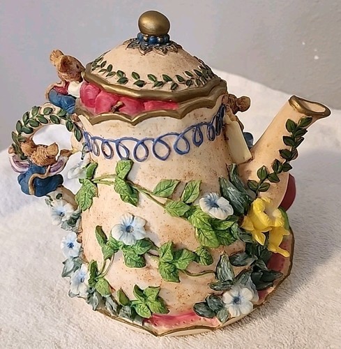 Teapot Mouse Animated Music Box " Tea For Two" Resin Rare Classic Works ...