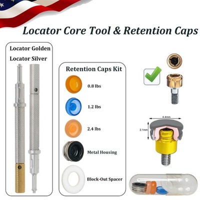 US Universal Dental Overdenture Implant Male Caps Kit Locator Remove ...