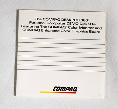 Vintage Compaq DeskPro 386 Personal Computer Demo Disk 5.25" NEW NOS ...