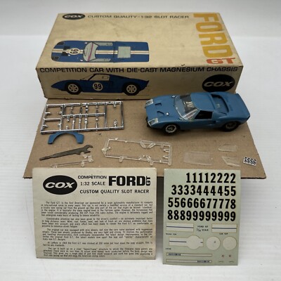 Cox Ford GT-40 (Blue) 1/32 Scale Slot Car With Decals And Original Box ...