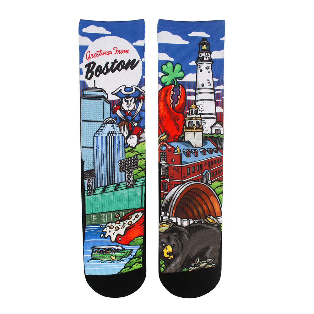 Rock Em Elite City - Boston Landmark Crew Socks | eBay