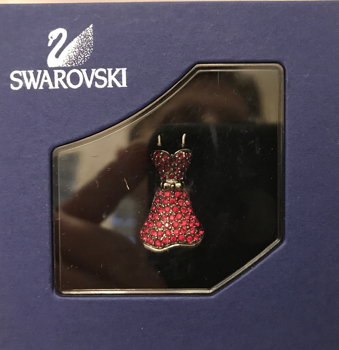 Swarovski Red Dress Pin Brooch 1513952 With Box & Certificate | eBay