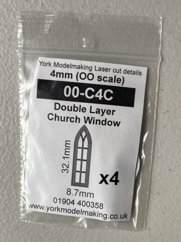 York Modelling 00-C4C Double Layer Church Window 32.1 mm * 8.7 mm OO ...