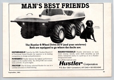 1982 Hustler 6-Wheel Drive ATV Man's Best Friends Print Ad | eBay