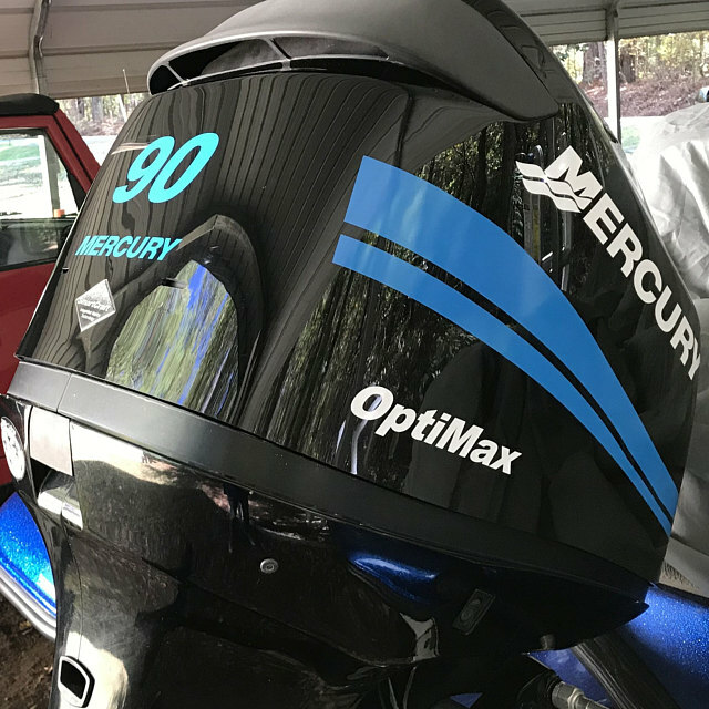 Mercury Marine Emblem MERCURY BOAT MOTOR COWL DECAL SET Saltwater ...