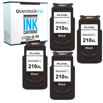 4PK OSI 210XL PG-210XL Black Ink Cartridges for Canon PIXMA MP282 MP480 ...