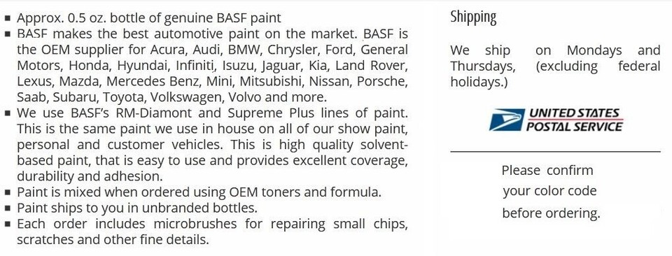 BASF TouchUp Paint Bottle for Volkswagen VW Audi Misano Red Pearl ...