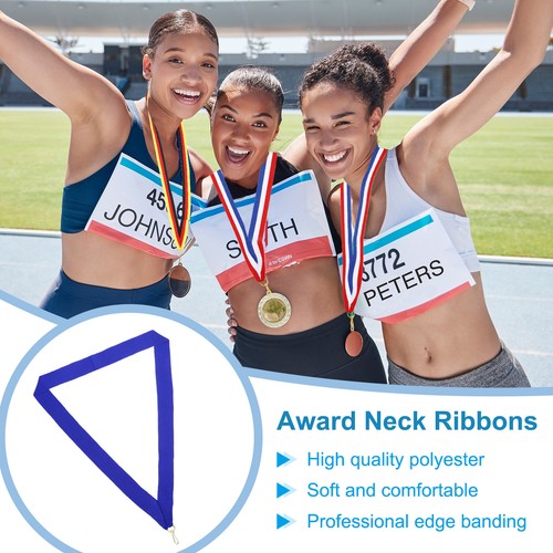 12 Pcs Polyester Striped Award Neck Ribbons with Snap Clips, Blue | eBay