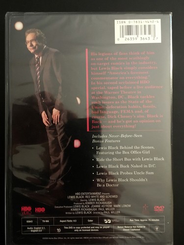 Lewis Black: Red, White Screwed (DVD, 2006) HBO special with 15 extra ...