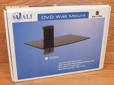 Wali (CS201) DVD Wall Mount Floating Shelf with Strengthened Tempered ...