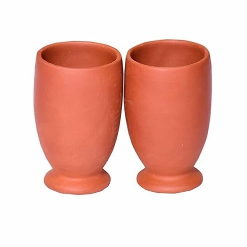 Terracotta Glass for Tea/Drinking Water/Wine/Beer Mug Glass (400 ML ...