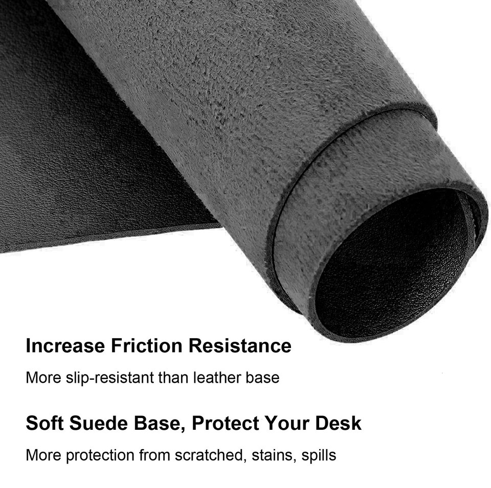 Dual Sided PU Leather Desk Pad 23.6x11.8 Inch Black Mouse Pad Office ...