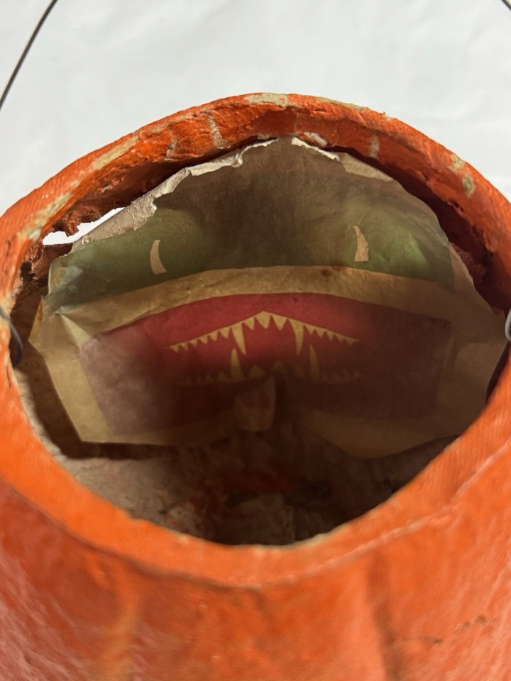 Vintage Halloween-Paper Mache Orange Cat Face-Candy Container-5 1/4" | eBay