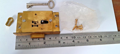 Hobbs & Co. Brass Cupboard-Cabinet drawer lock 1 key 76mm x 43mm (4427 ...