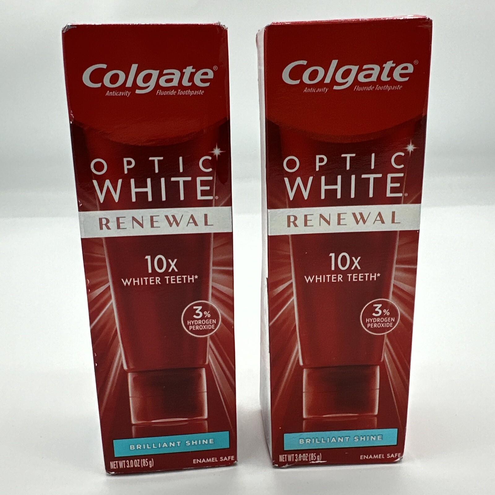 2 Colgate Optic White Renewal Toothpaste Brilliant Shine 3oz ea Exp. 1/ ...