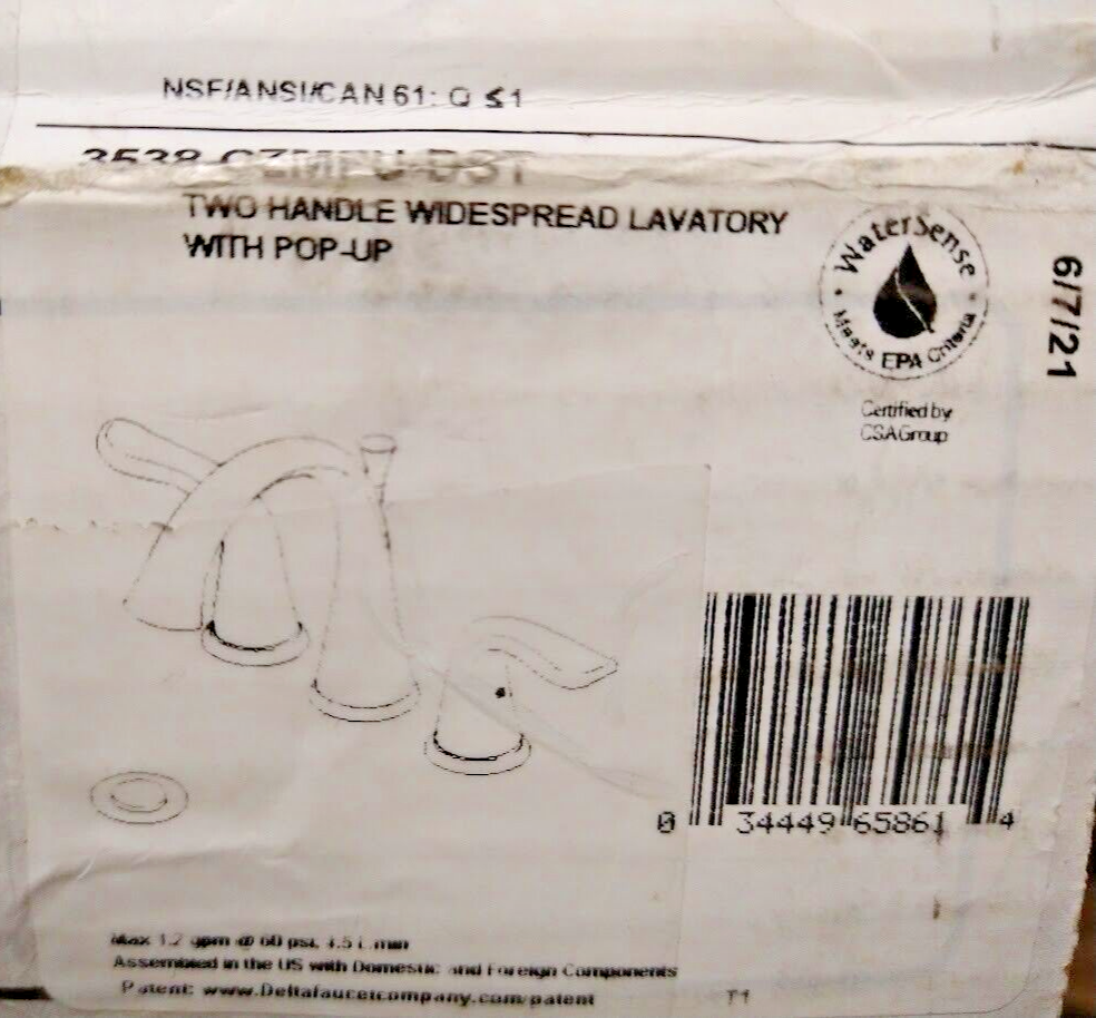 Delta 3538-CZMPU-DST Lahara Widespread Bathroom Faucet Champagne Bronze ...