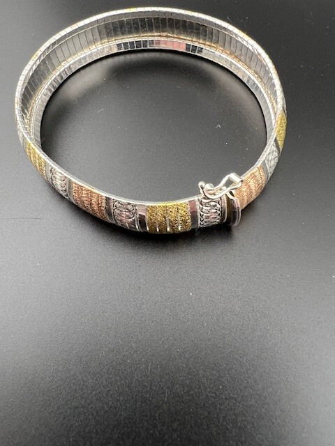 Sterling Silver Bracelet 18K gold plated JCM Italy Jacmel Jewelry | eBay