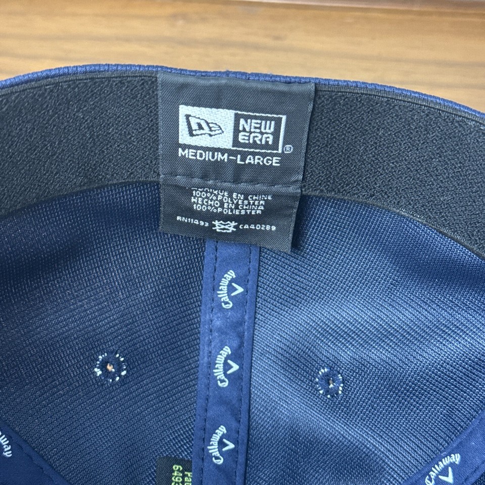 Callaway Golf Hat New Era Flex Fitted M-L Cap Blue Men’s Logo Front And ...