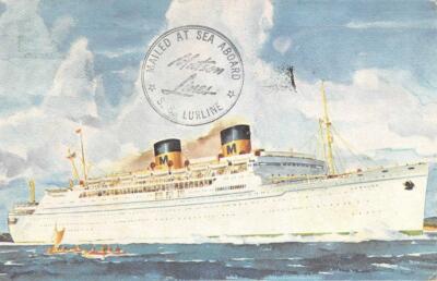 Matson Lines Luxury Ocean Liner Lurline Steamship 1954 Vintage Postcard ...