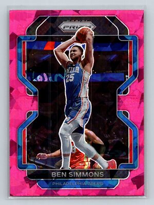 2021 Panini Prizm Ben Simmons Pink Cracked Ice #199 Philadelphia 76ers ...