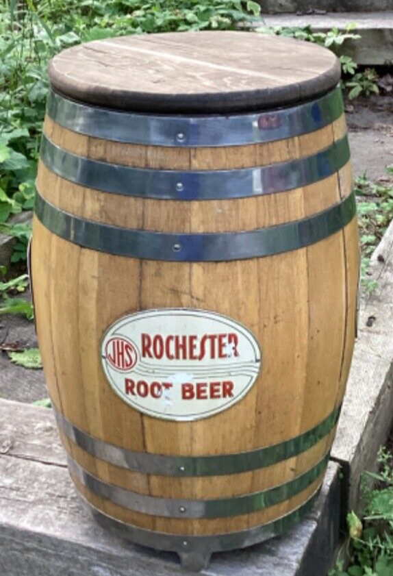 VINTAGE ROCHESTER ROOT BEER WOODEN BARREL SODA POP DISPENSER - FREE ...