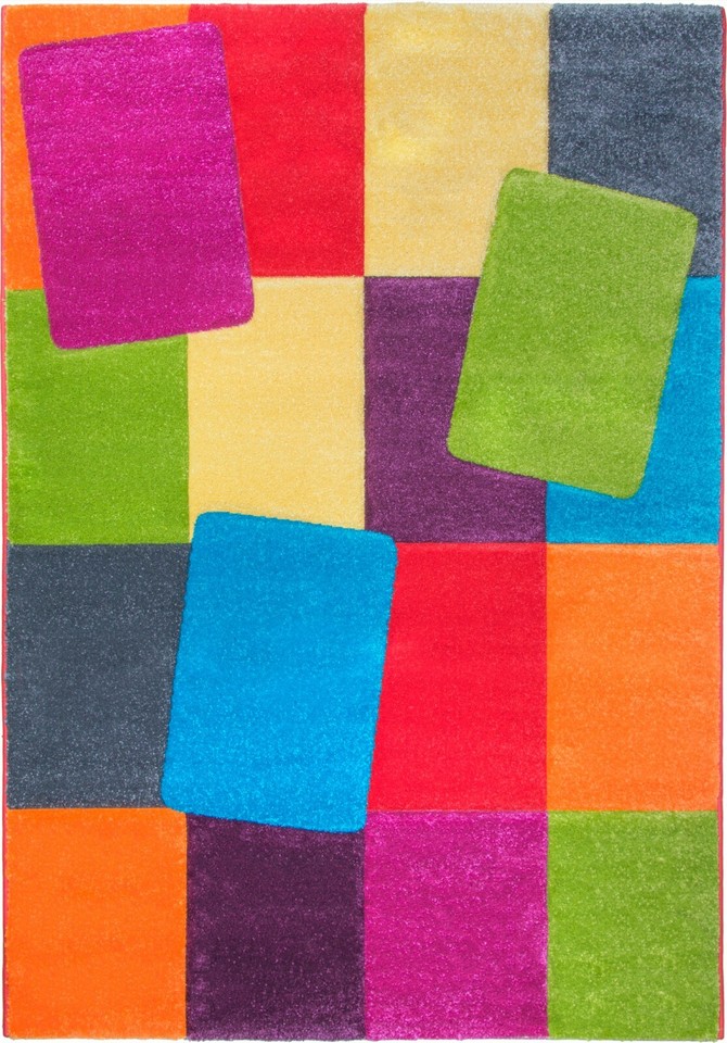 Multi Coloured Rugs Runners Carpet Rainbow Design Mat Hand Carved ...