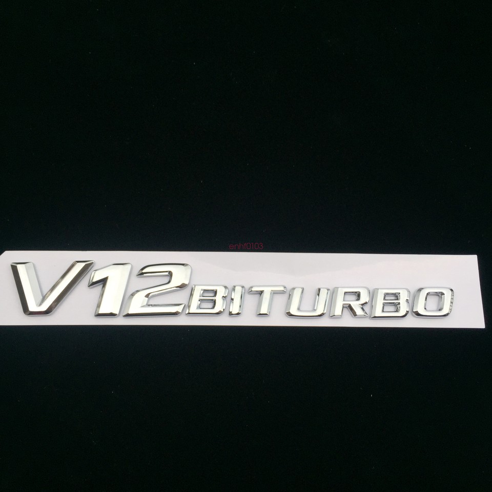 2x 2018 “ V12 BITURBO ” Trunk Letters Emblems Badge Sticker for ...