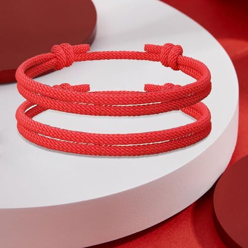 Matching Adjustable Rope Bracelet for Couples, Red Bracelet Red String ...