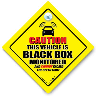 Black Box Monitored Car Sign, Black Box Vehicle Sign, Speed Limited ...