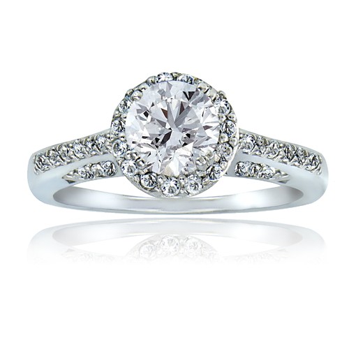 925 Argent 2ct Blanc Topaze Rond Bague, Taille 7 | eBay