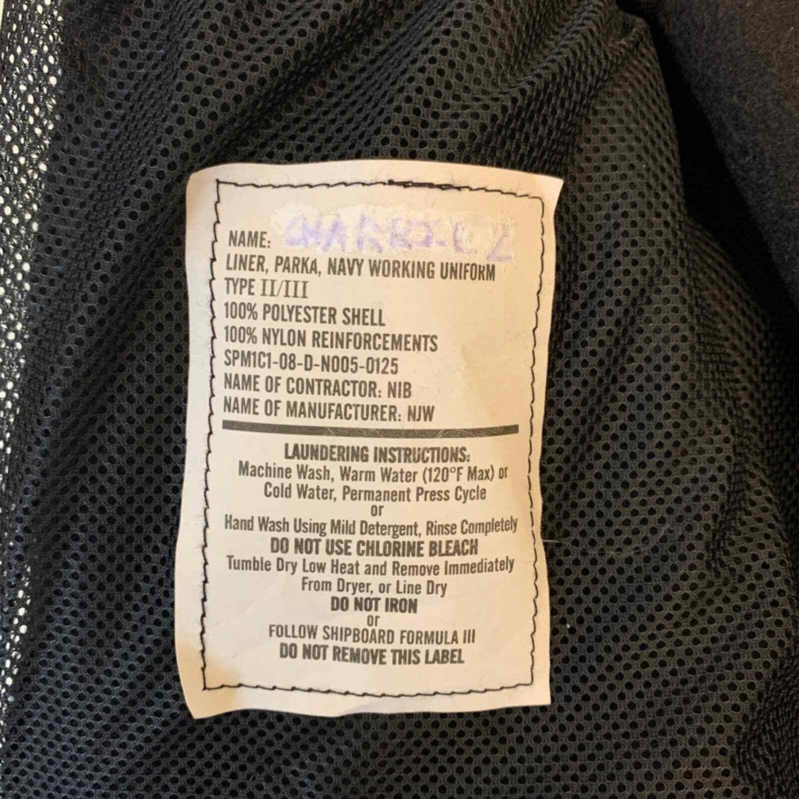 US Navy Working Uniform Parka Type II/III Jacket Size… - Gem