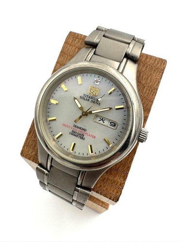 ELGIN TITANIUM Men’s Watch Solar Analog Round 35mm | eBay