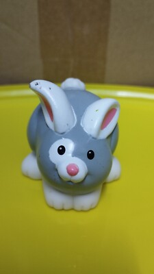 FISHER PRICE Little People Animal 2001 Gray Spring BUNNY RABBIT For ...