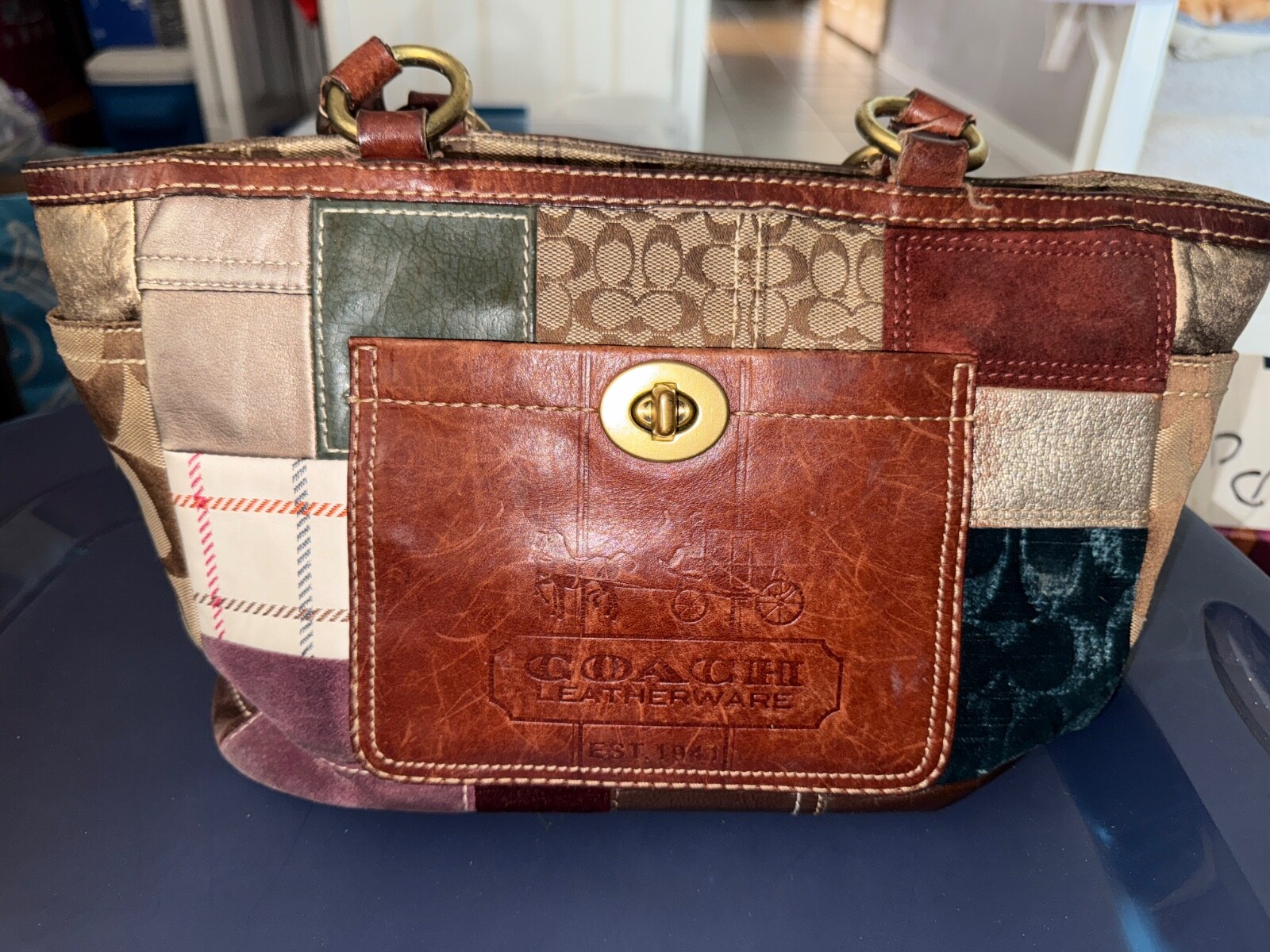 Vintage coach limited edition holiday patchwork purse… - Gem