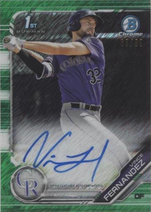 2019 Bowman - Chrome Prospect Autographs Vince Fernandez #CPA-VF Green ...